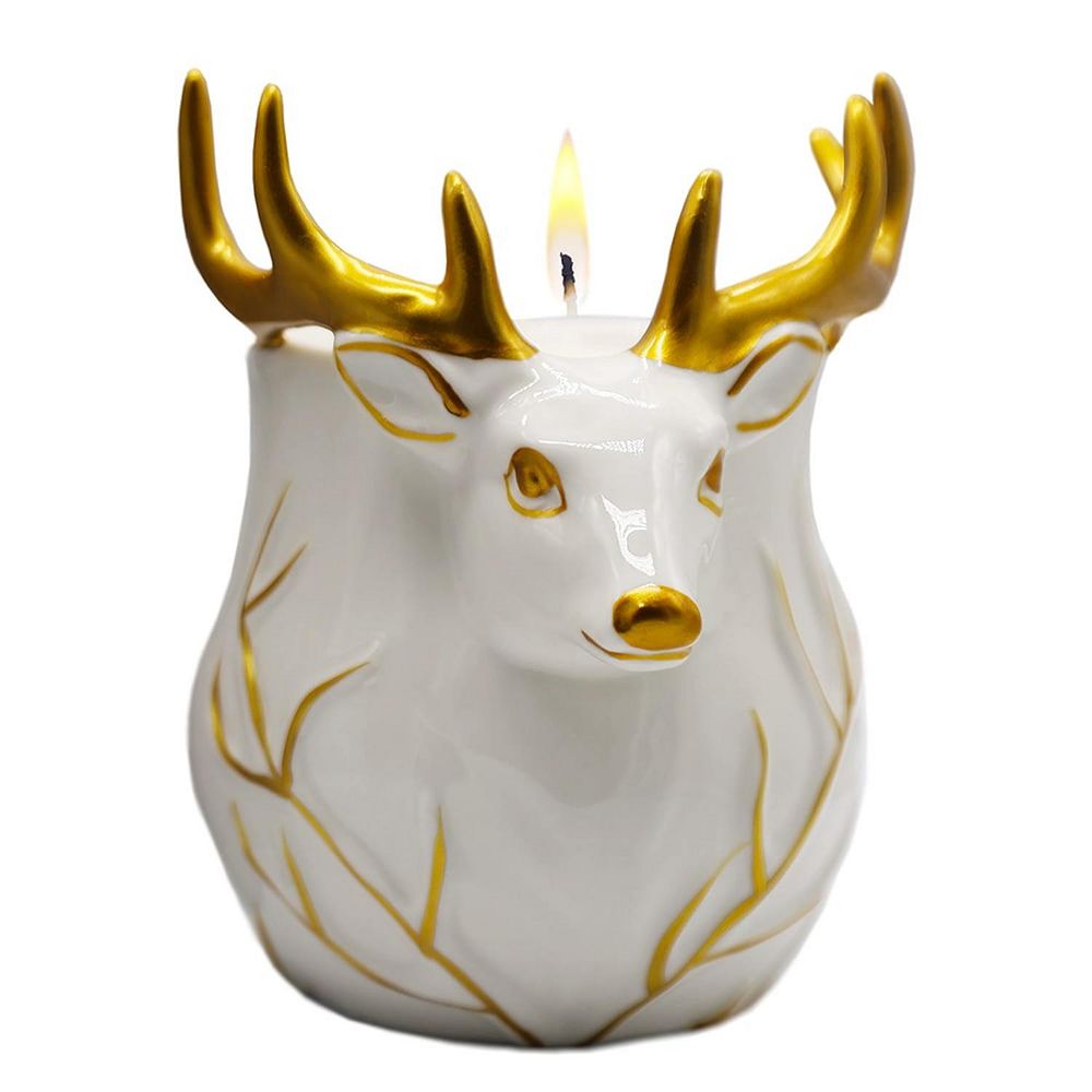 Luxurious Ceramic Deer Candle, Holiday Home Decor Scented with an ...