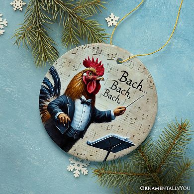 Bach Bach Bach Chicken Conductor Ornament, Playful Musical Christmas ...