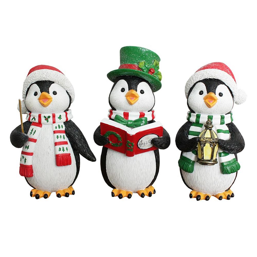 Caroling Penguin Trio Set of Christmas Figurines, 6" Winter Holiday ...