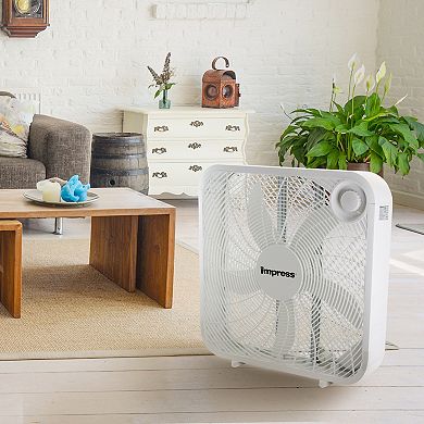 Impress 20-Inch 3-Speed Box Fan in White
