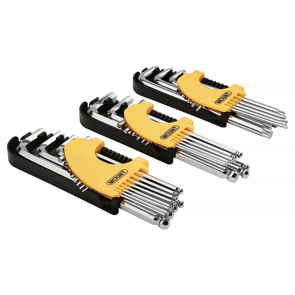 Mount 30PCS Long Arm Ball End Hex Key Allen Wrench Set, Metric/SAE/Torx