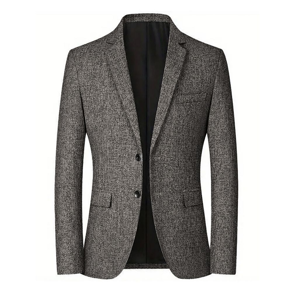 Mens Wool Blend Blazer Jacket Lightweight Herringbone Tweed Blazer Two ...