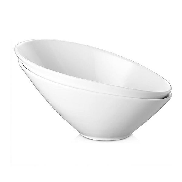 26 OZ Slanted Salad Bowls of 2 Packs - 9.5" Angled Serving Bowls