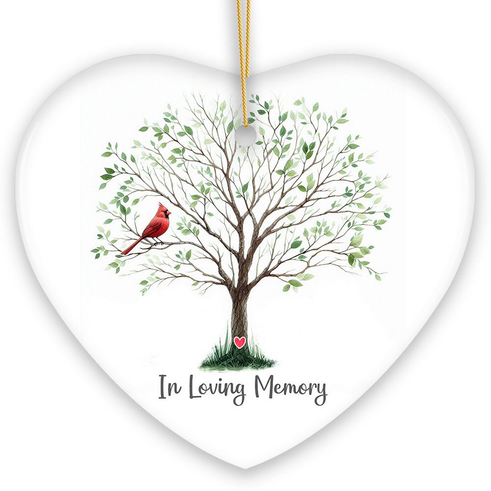 In Loving Memory of Mom and Dad Cardinal on a Tree Ornament, Heavenly ...