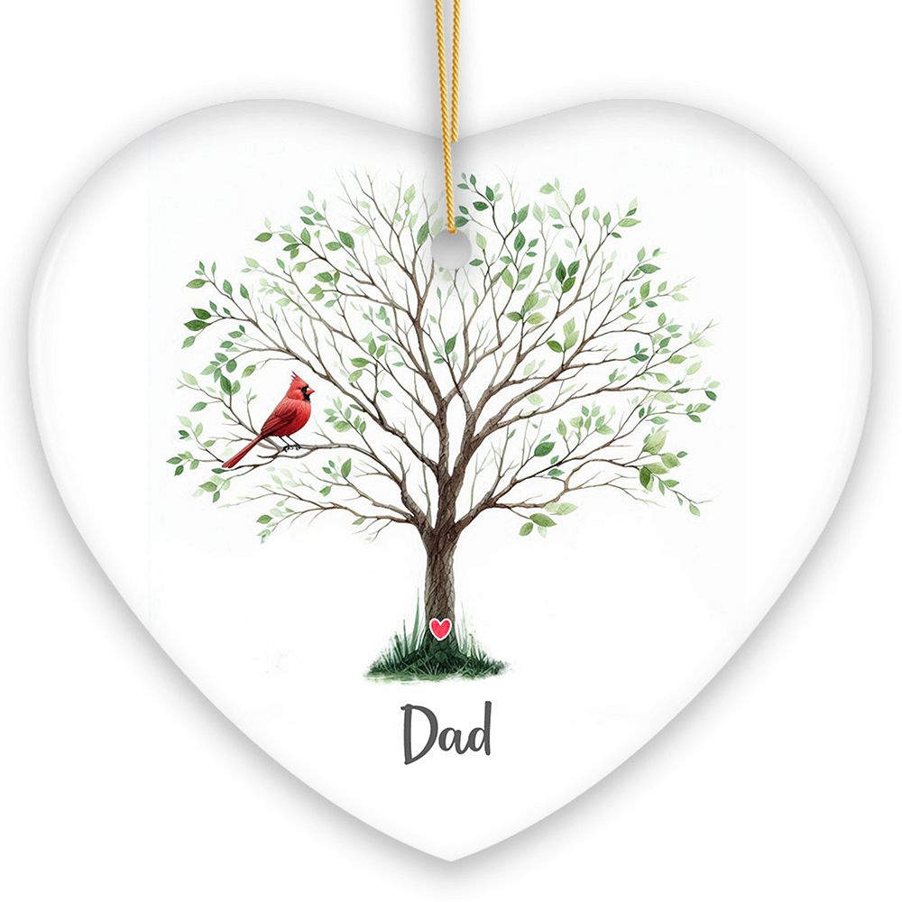 In Loving Memory of Mom and Dad Cardinal on a Tree Ornament, Heavenly ...
