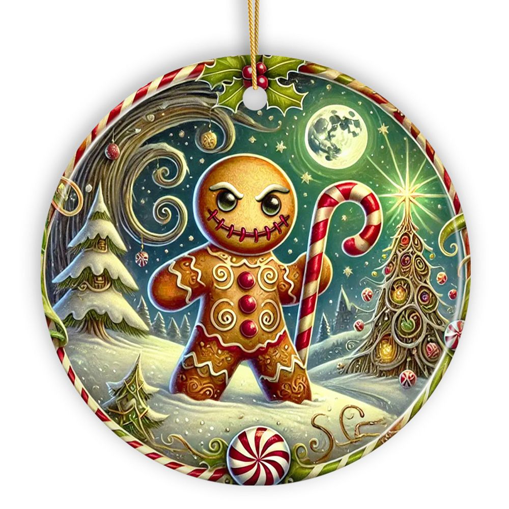 Menacing Gingerbread Man Ornament, Eerie Winter Enforcer for Christmas ...