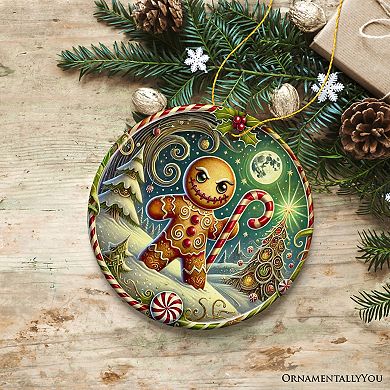 Menacing Gingerbread Man Ornament, Eerie Winter Enforcer for Christmas ...