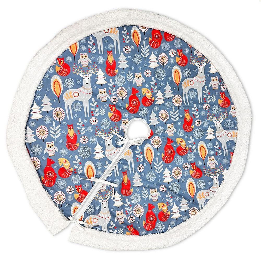Scandinavian Forest Animal Pattern Tree Skirt (48 Inches)