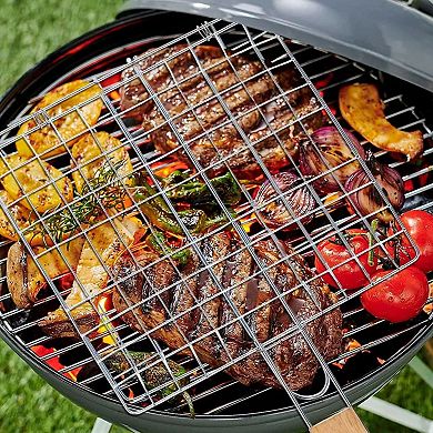 Stainless Steel Grilling Meat BBQ Net Basket Skewer Kit