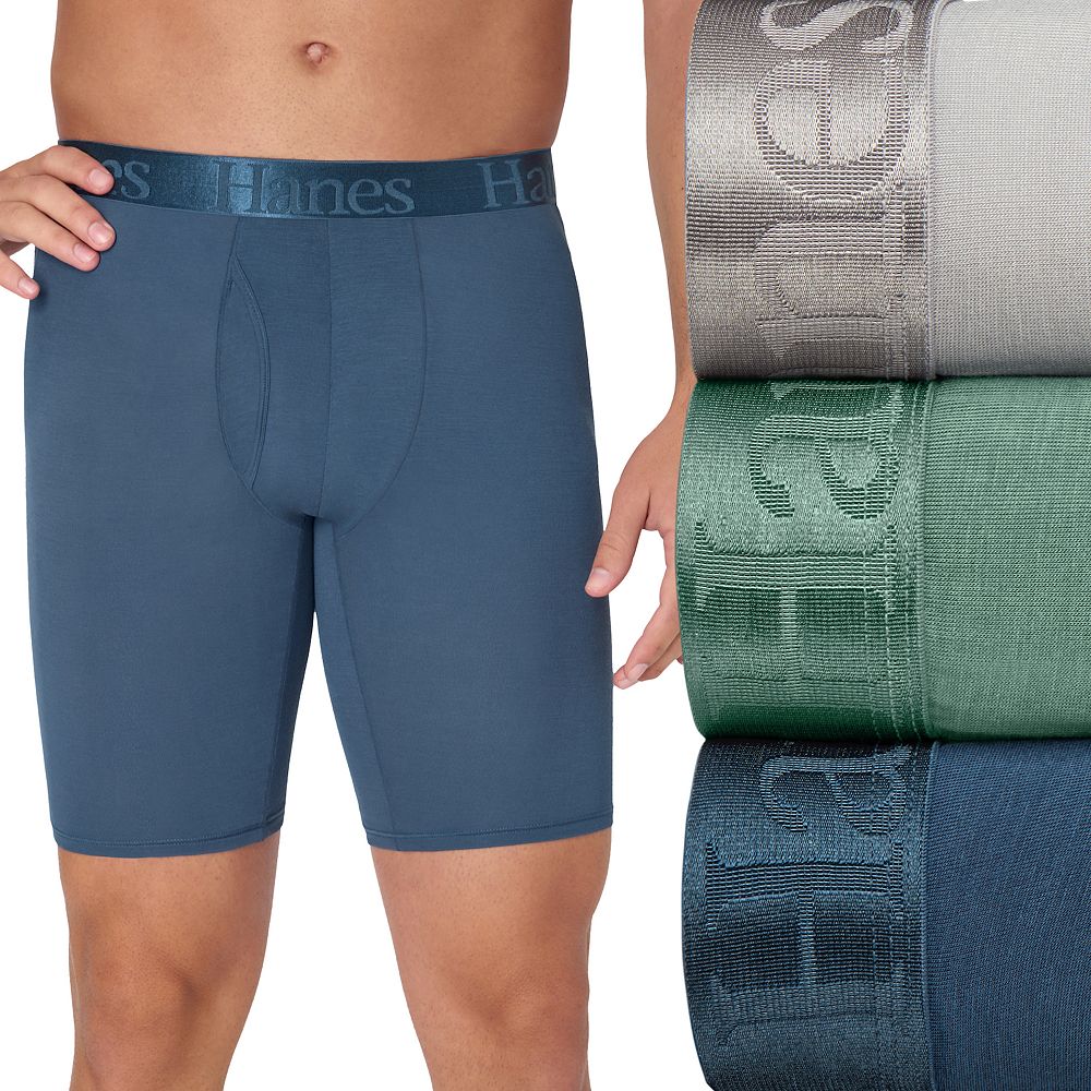 Men's Hanes® 3 Pack Originals Ultimate SuperSoft Long Leg Boxer Brief ...