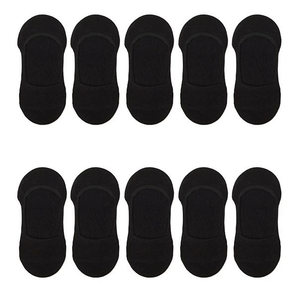 Women's 10 Pair Pack Cotton Blend Mid-Cut No-Show Liner Socks