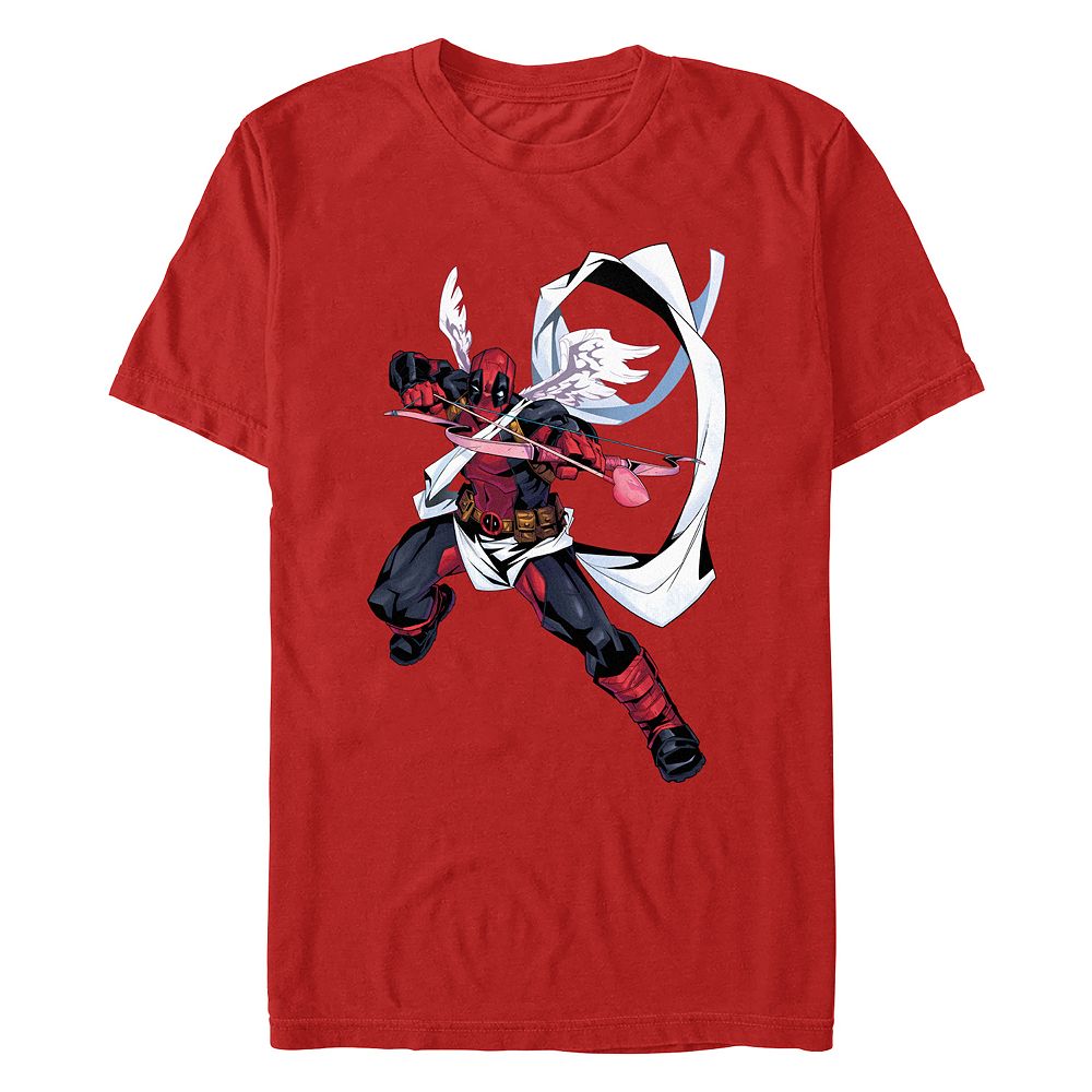Men's Marvel Deadpool Dressed As Cupid Graphic Tee
