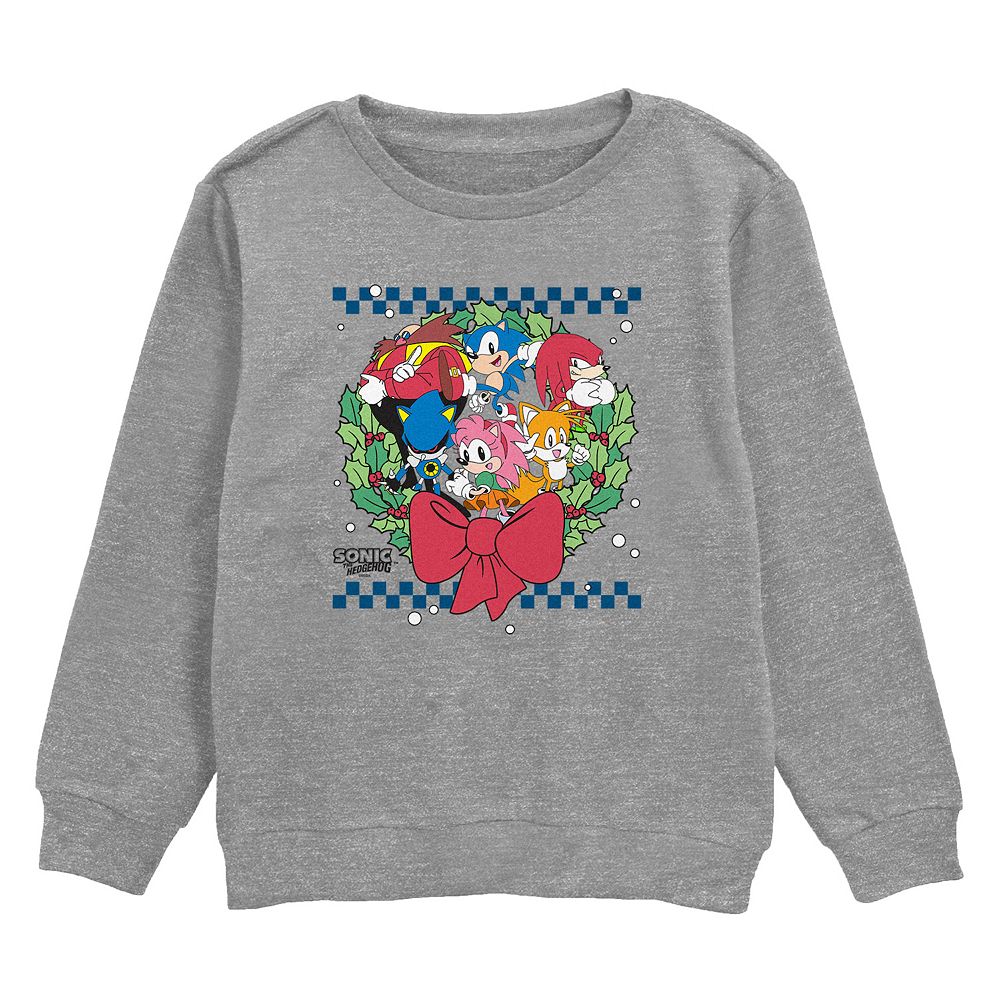 Boys 8-20 Sonic The Hedgehog And Friends Christmas Wreath Fleece Sweatshirt