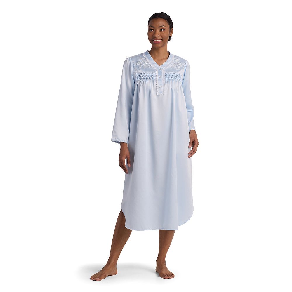 Women's Miss Elaine Essentials Brushed Back Satin Long Nightgown