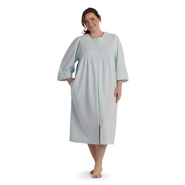 Plus Size Miss Elaine Essentials Brushed Back Terry Long Robe