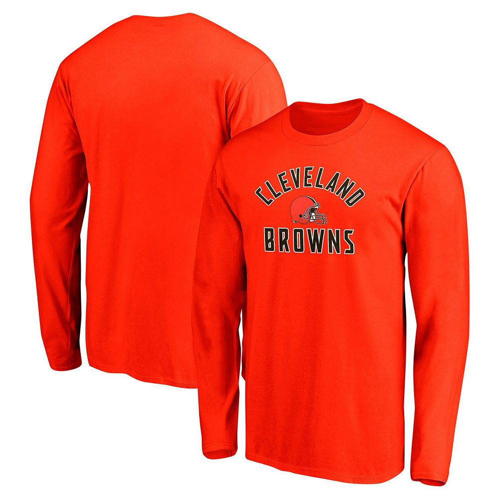 Men's Fanatics Orange Cleveland Browns Team Arc Knockout Long Sleeve T ...