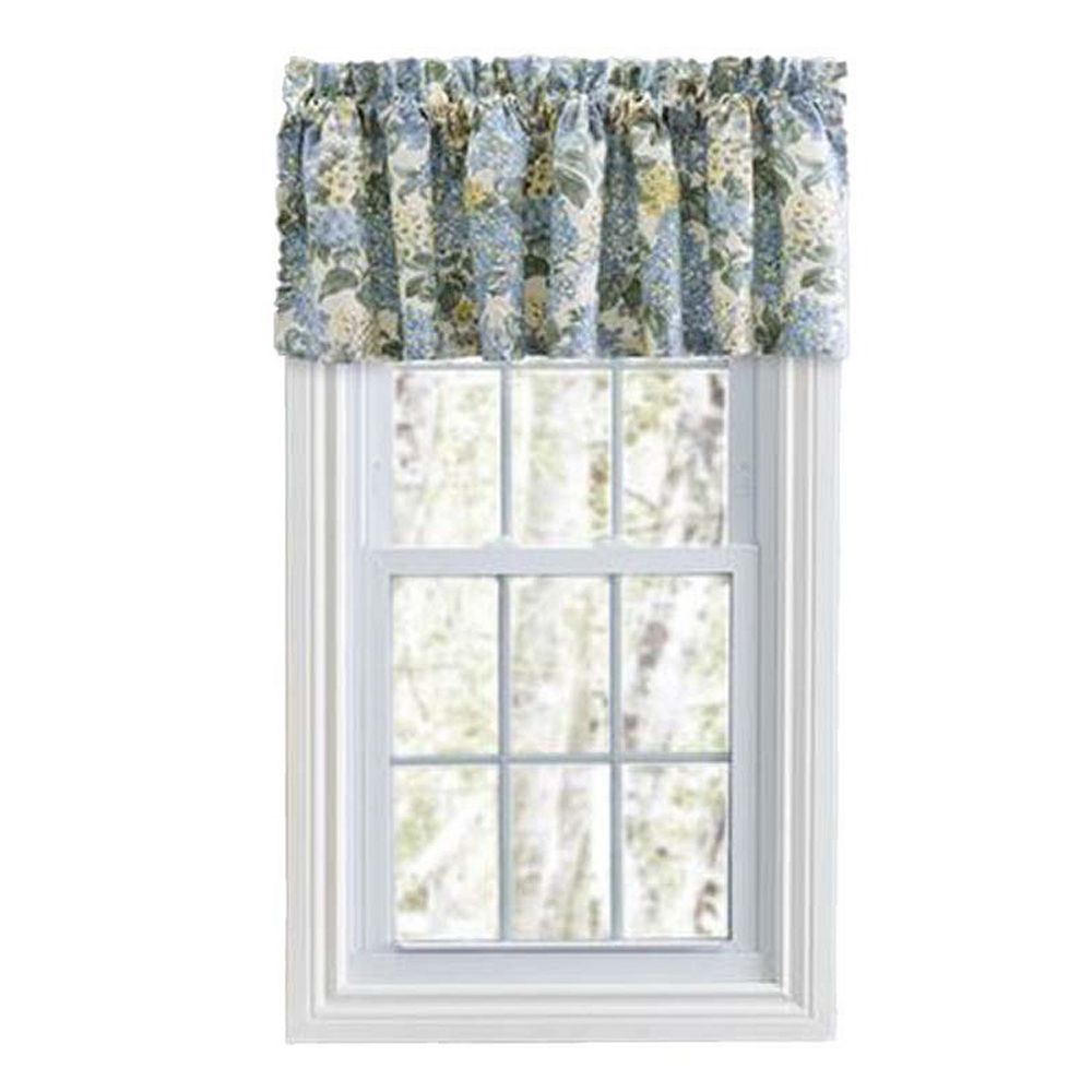 Hydrangea Classic Pattern Printed 3" Rod Pocket Tailored Valance 70"x12 ...