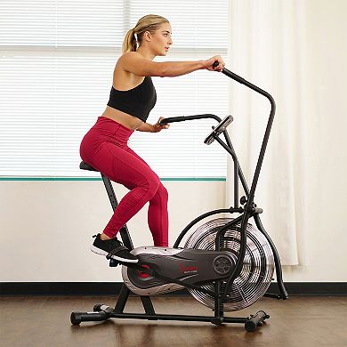 Sunny Health & Fitness Zephyr Air Bike Fan Exercise Bike With Unlimited Resistance And Device Mount