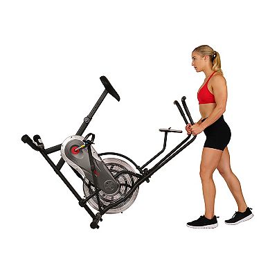 Sunny Health & Fitness Zephyr Air Bike Fan Exercise Bike With Unlimited Resistance And Device Mount