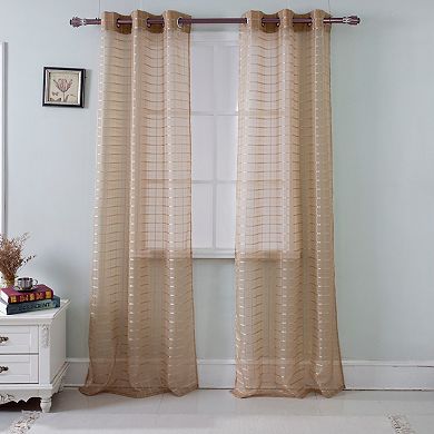 Wanda Box Voile Grommet Curtain Panels 8 Silver Grommets - 54" x 90 ...