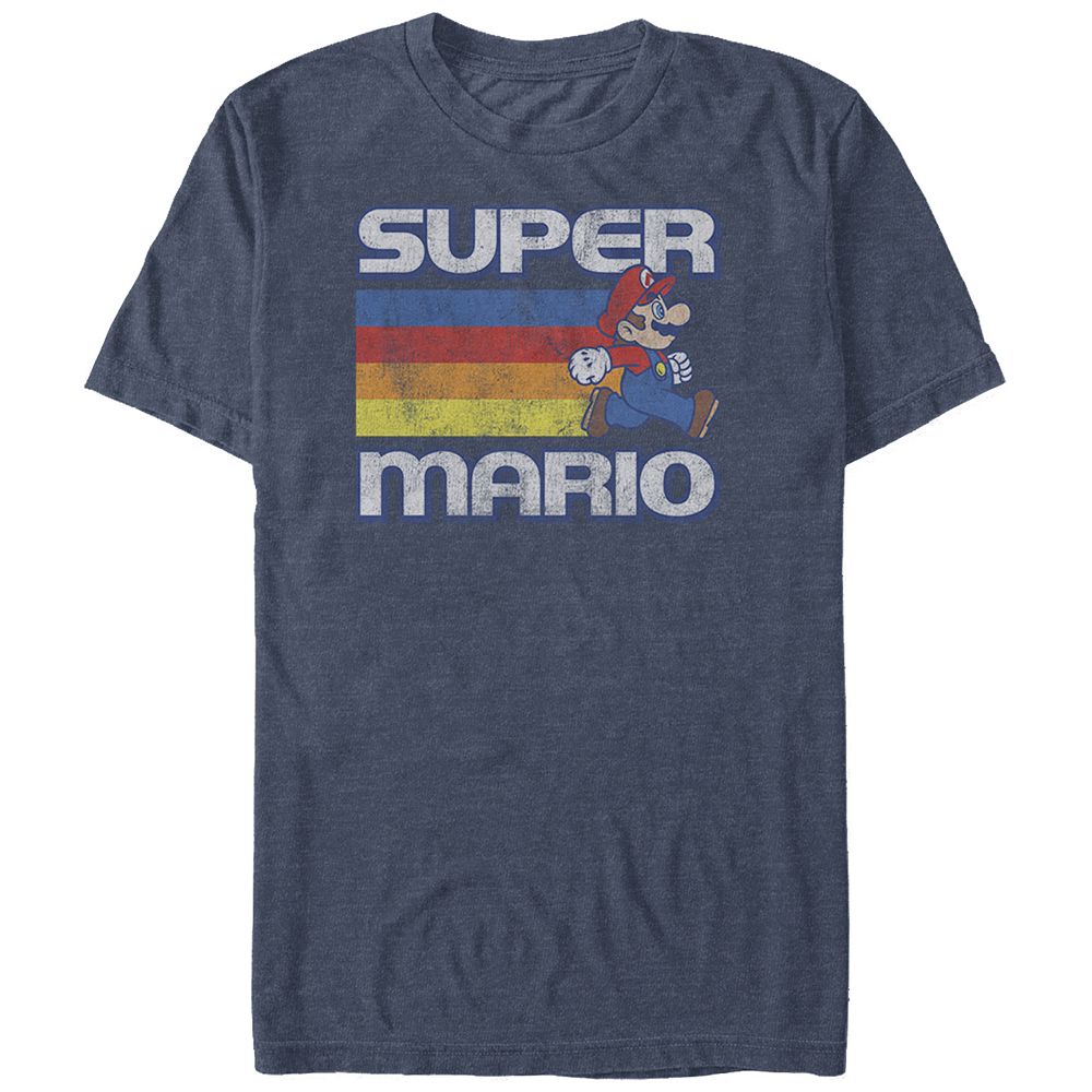Big & Tall Nintendo Super Mario Bros. Mario Running Stripes Graphic Tee