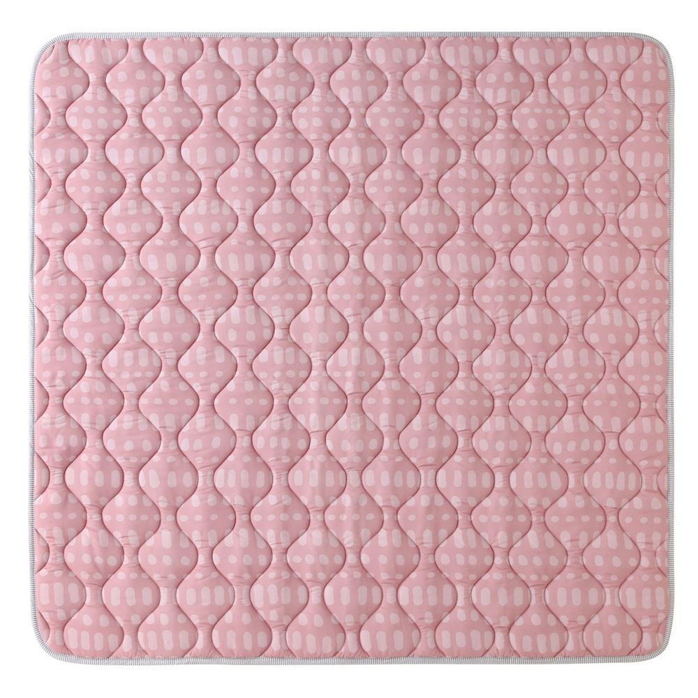 Hakuna Matte Pink & Dots 50" Quilted Square Playmat, Soft Padded Floor ...