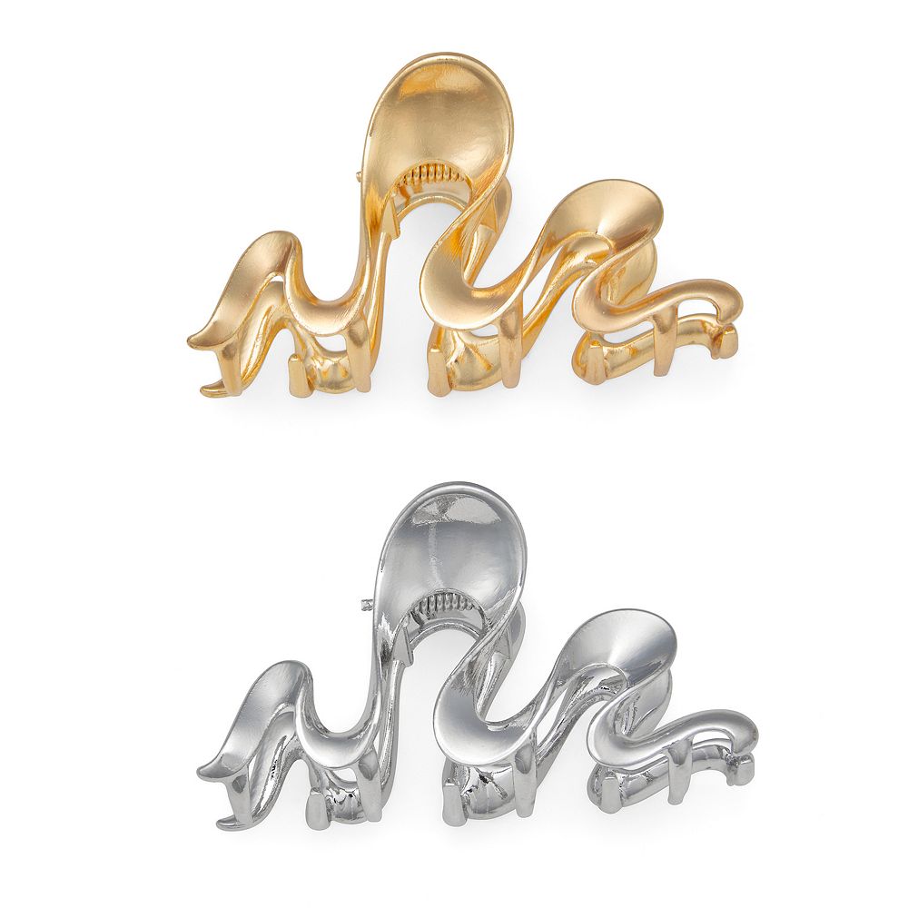 Emberly 2-pk. Wavy Metal Claw Clips