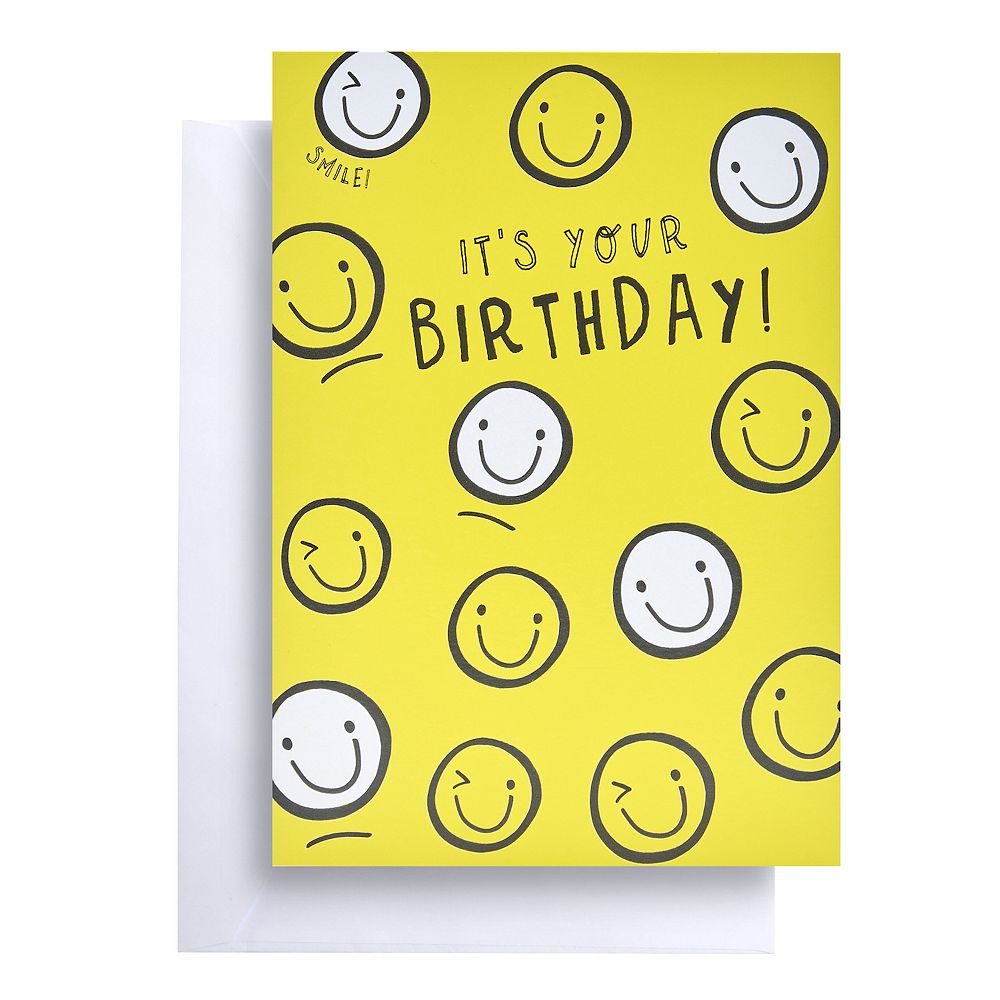 cardfactory "It's Your Birthday" Smiley Face Blank Birthday Card