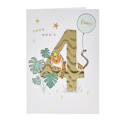 cardfactory "Look Who's 4" Tiger 4th Birthday Card