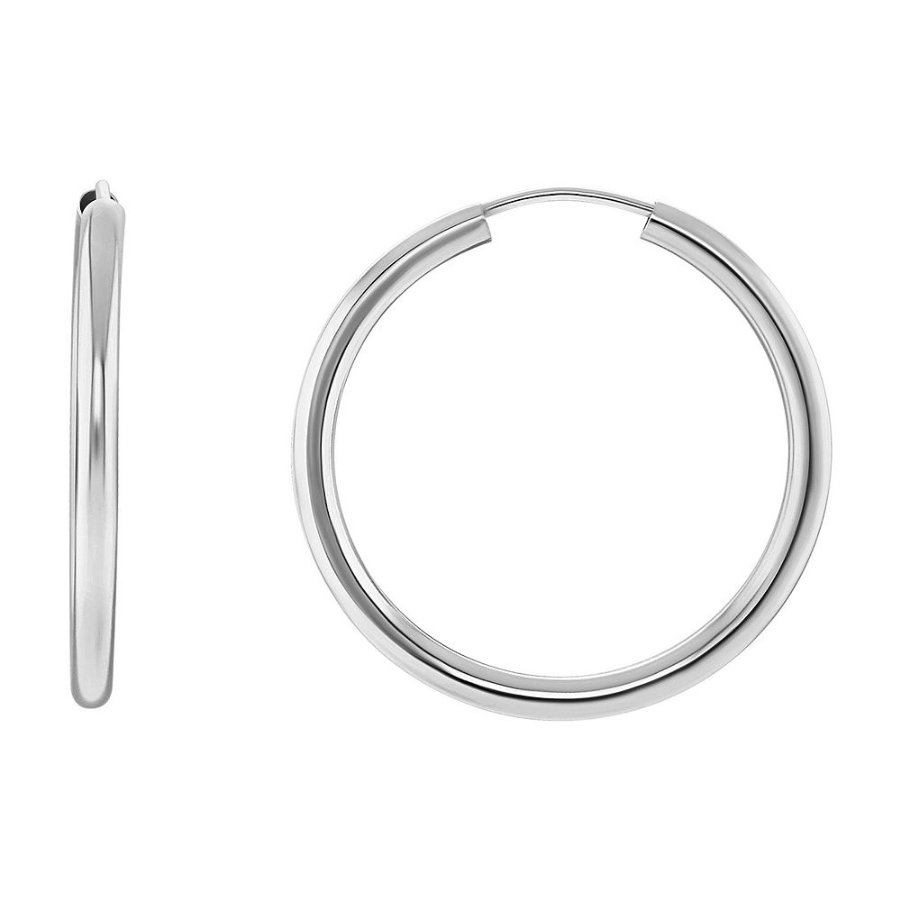 PRIMROSE Sterling Silver Polished Endless Hoop Earrings