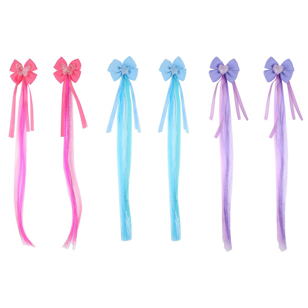 Girls Elli by Capelli 6-pc. Faux Hair Clip Set with Bows