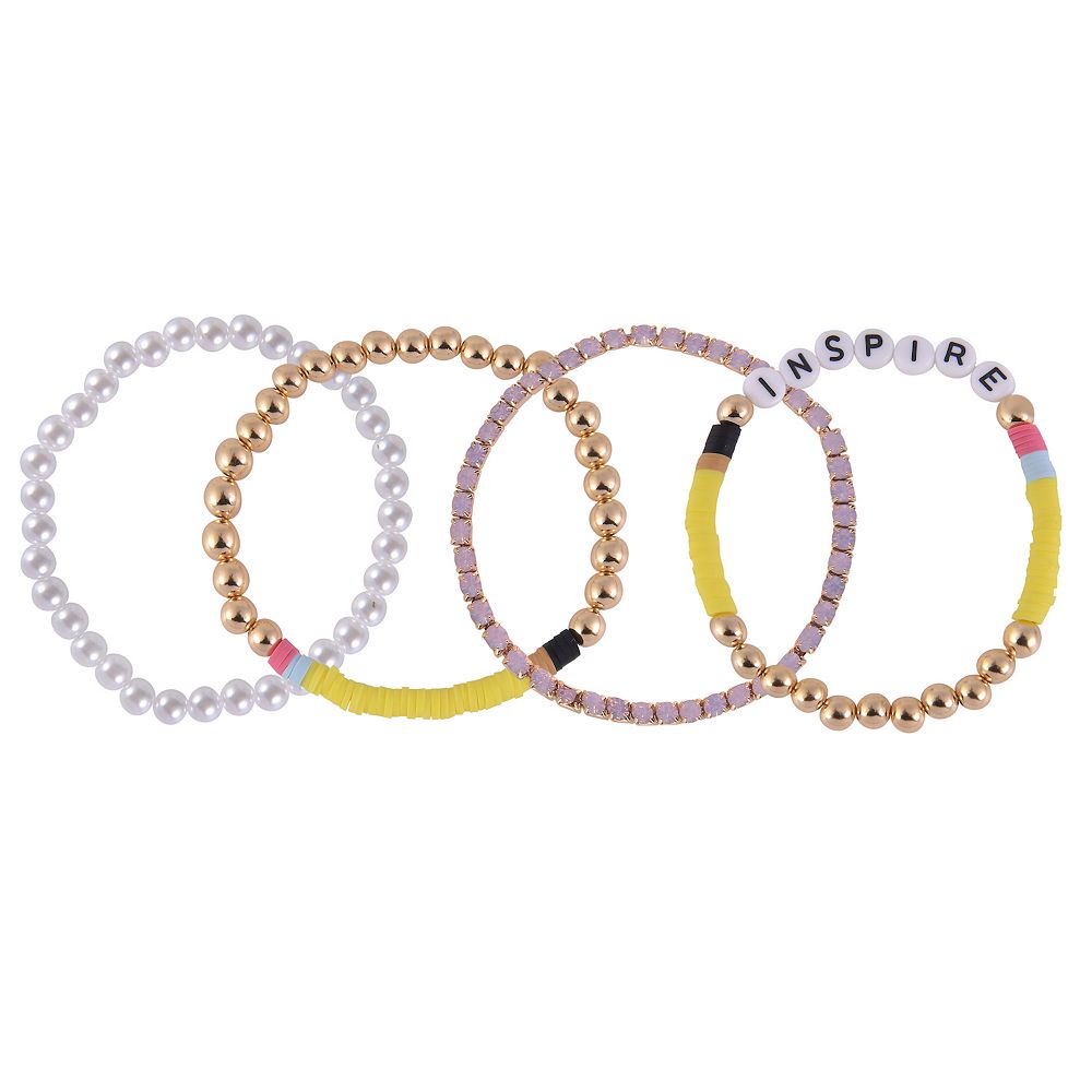Celebrate Together™ Gold Tone 4-Piece "Inspire" Stretch Bracelet Set