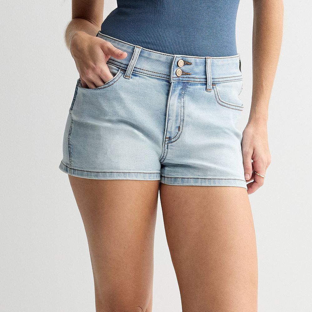 Juniors' Project Indigo Double Button Shorts
