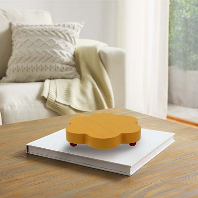 Everyday Decor Yellow Flower Wood Riser Table Decor