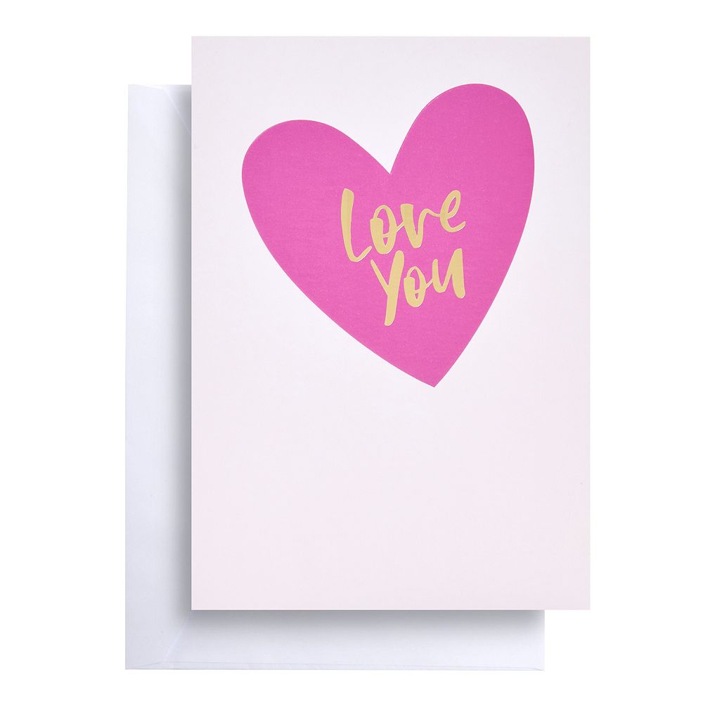 Card Factory "Love You" Embossed Heart Greeting Card