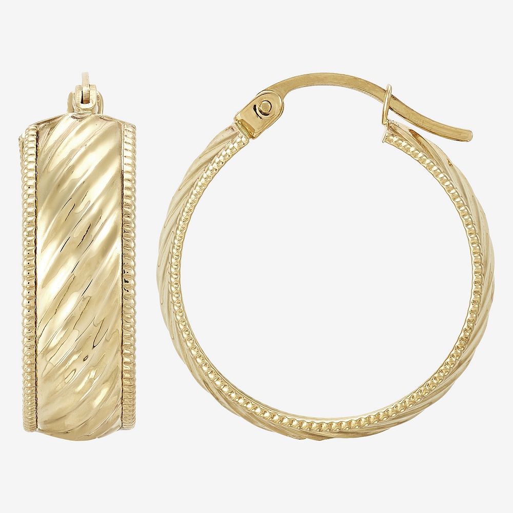 Everlasting Gold 10k Gold Flex Hoop Earrings