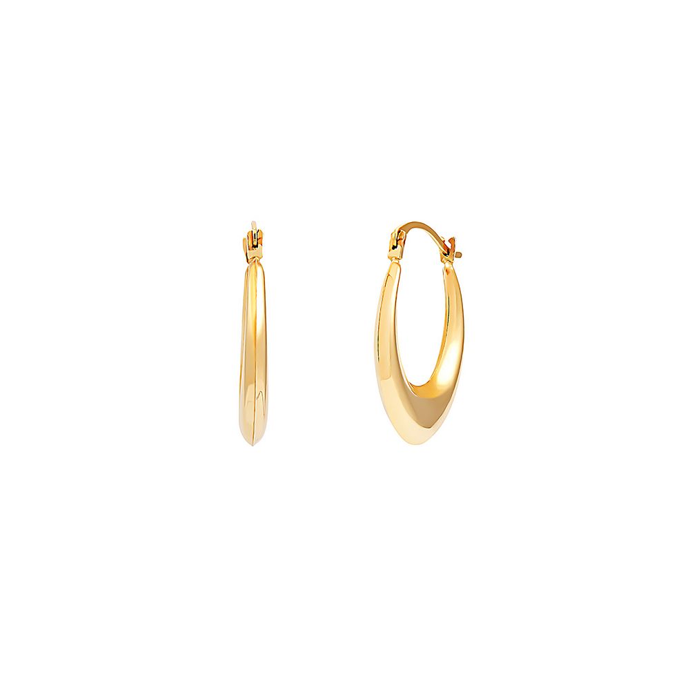 Everlasting Gold 10k Gold Medium Oval Hoop Earrings