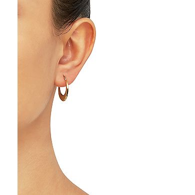 Everlasting Gold 10k Gold Medium Oval Hoop Earrings