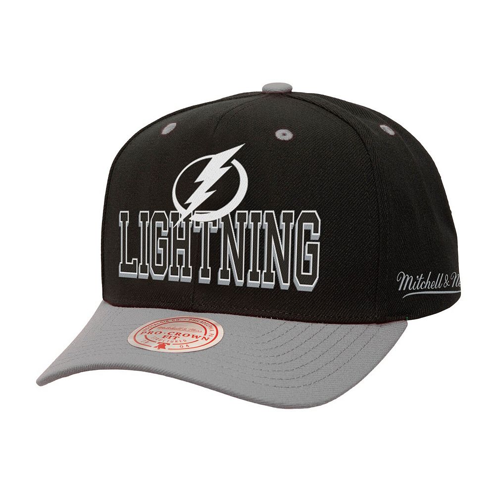Men's Mitchell & Ness Black/Gray Tampa Bay Lightning Backside Script ...