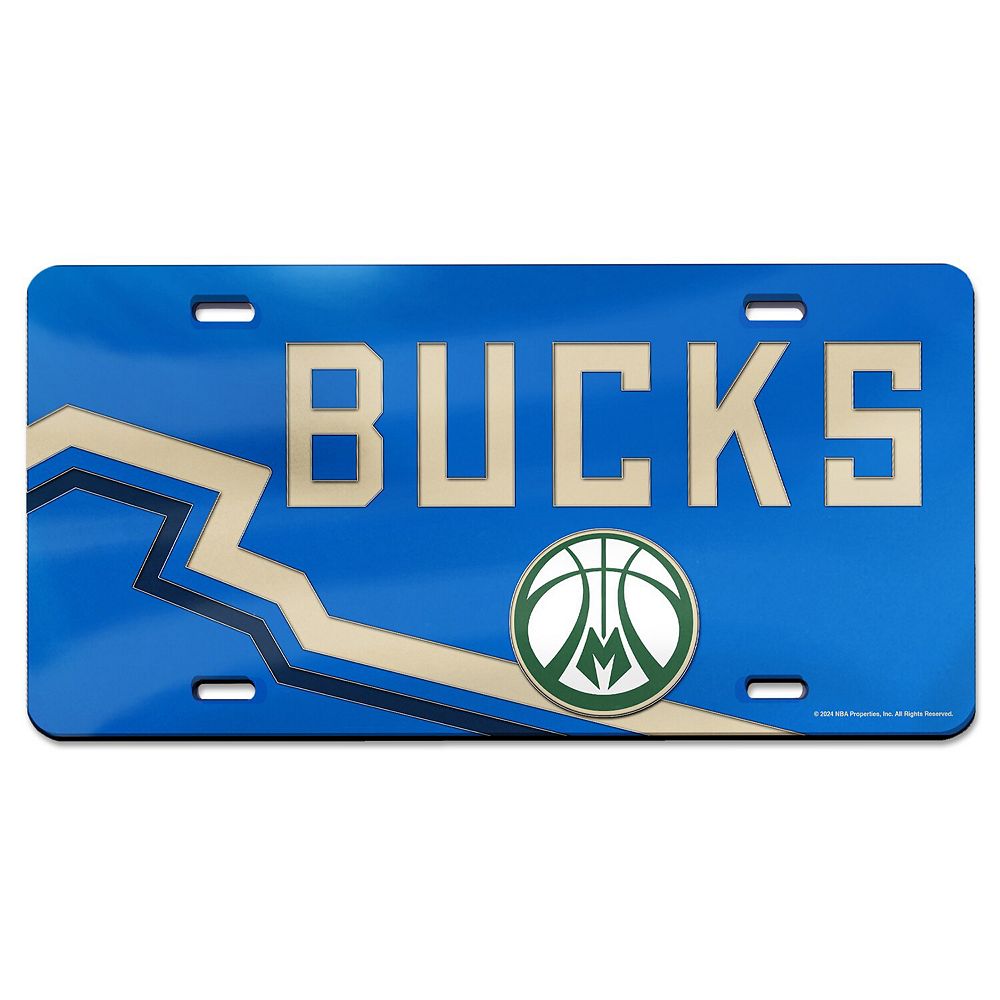WinCraft Milwaukee Bucks 2024/25 City Edition Laser-Cut Acrylic License ...