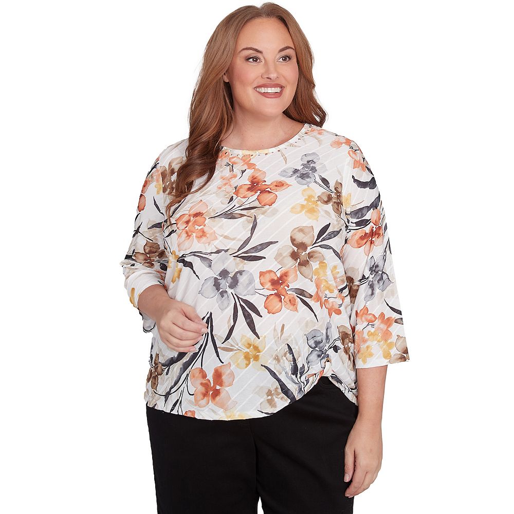 Plus Size Alfred Dunner Watercolor Floral Top