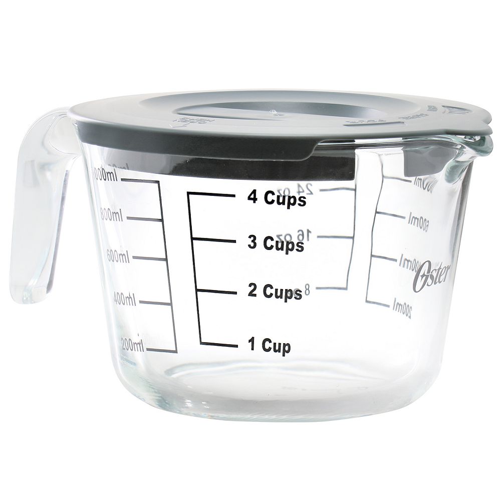 Coolidge 4 Cup Clear Glass Measuring Cup with Snap on Lid