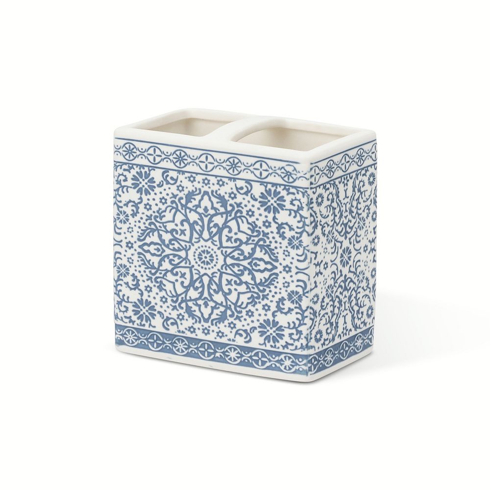 MAISON DE BASE Ceramic Delf Print Toothbrush Holder