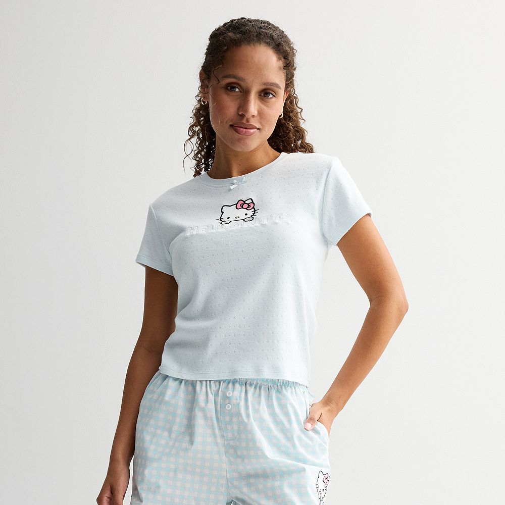 Juniors' Hello Kitty Graphic Baby Tee
