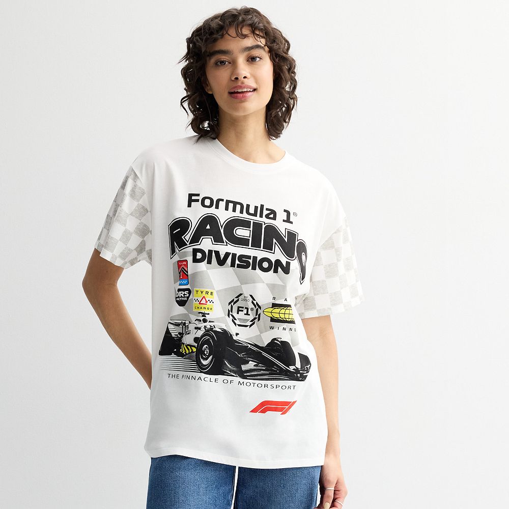Juniors' Formula 1 Racing Division Oversized Graphic Tee