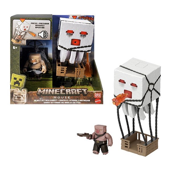 Mattel Minecraft Blast Attack Ghast Action Figure Set with Lights ...