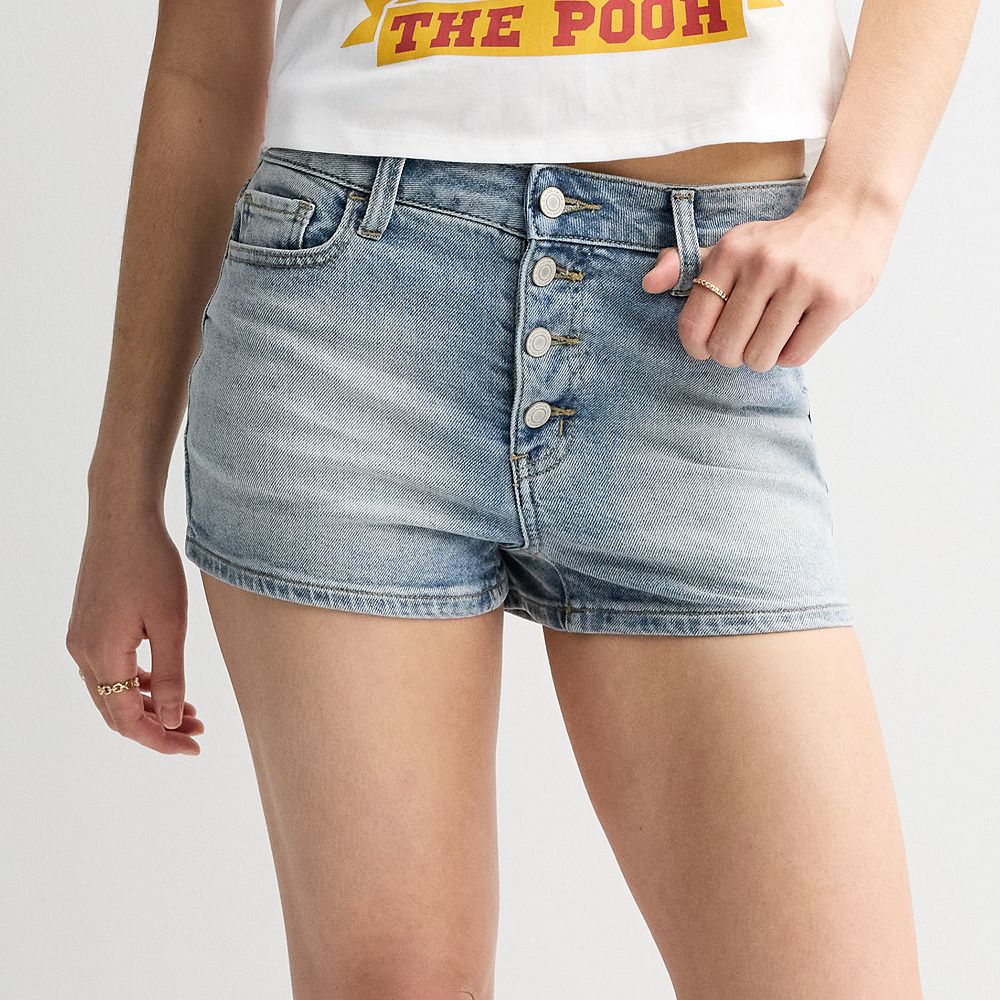 Juniors' SO® High Rise Button Fly Shorts