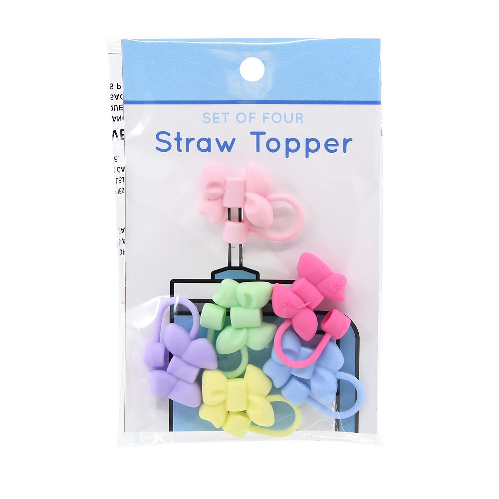 Straw Topper 4-pc. Set - Bows
