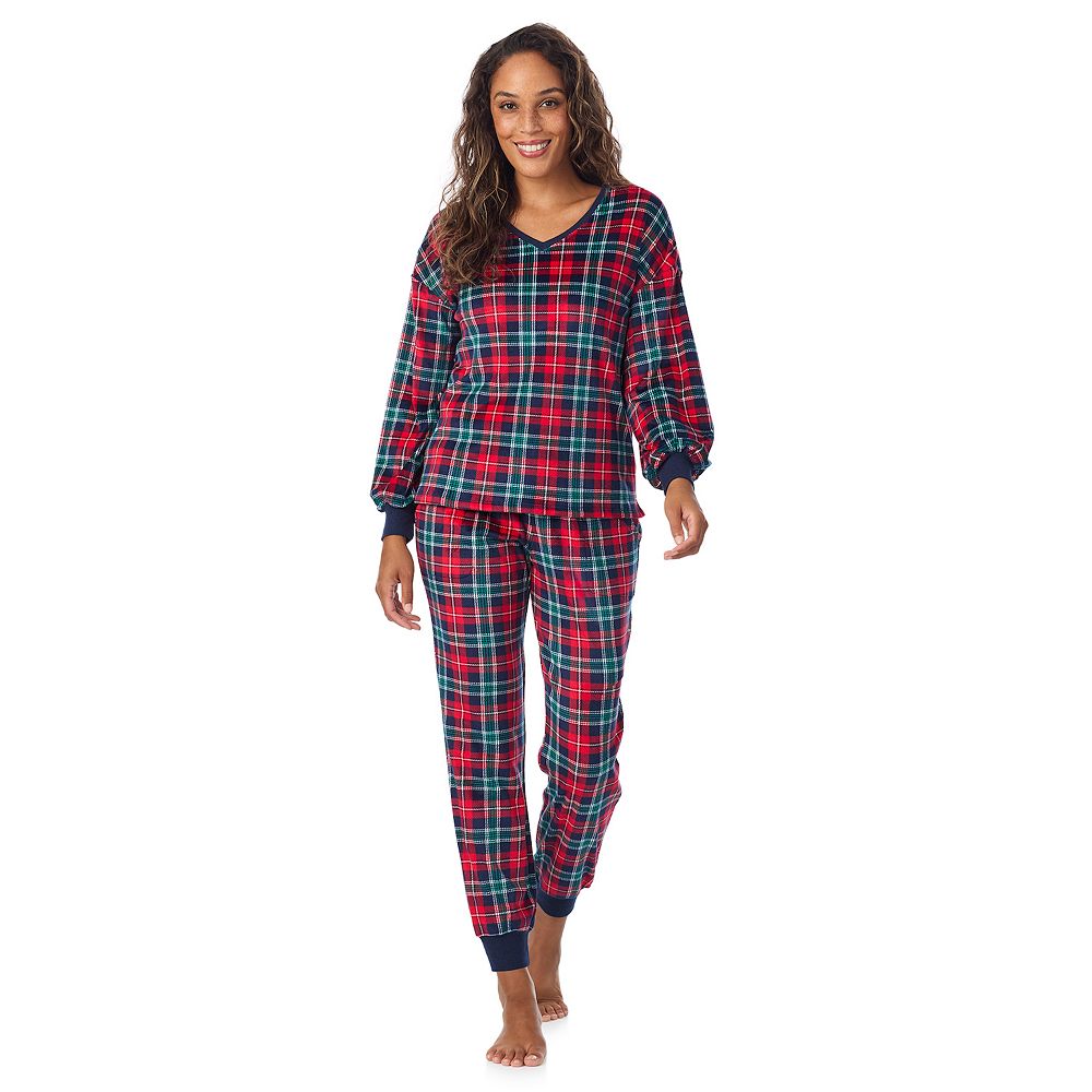 Petite Cuddl Duds® Crystal Fleece V-Neck Pajama Top & Pajama Jogger Set