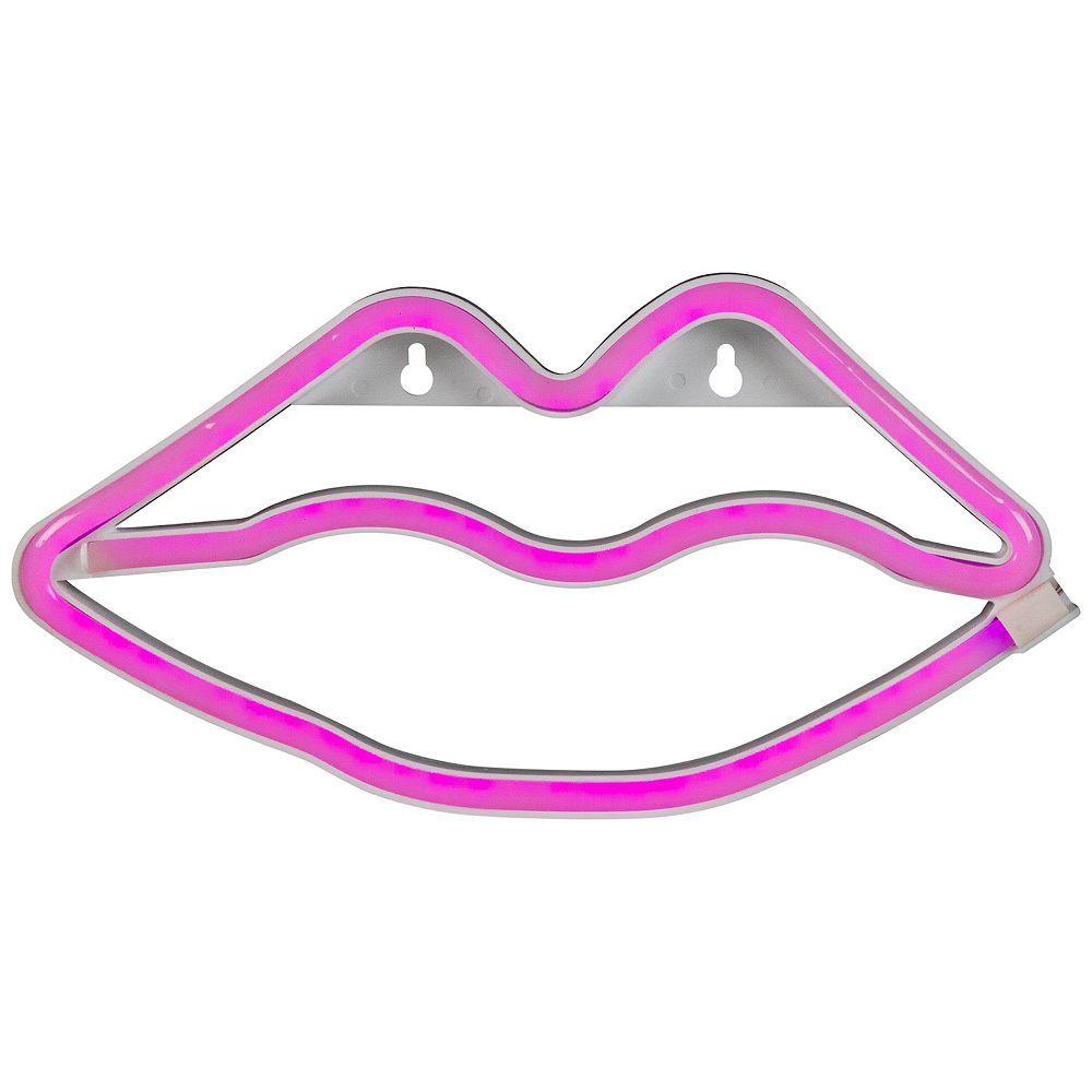 Northlight 10.5" Pink Lips LED Neon Style Valentine's Day Wall Sign